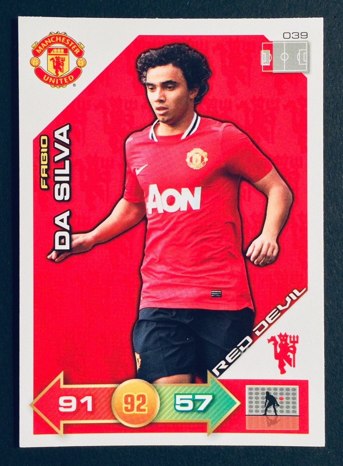 2011-12 Panini Adrenalyn XL Manchester United # 39 Fabio Da Silva Red ...