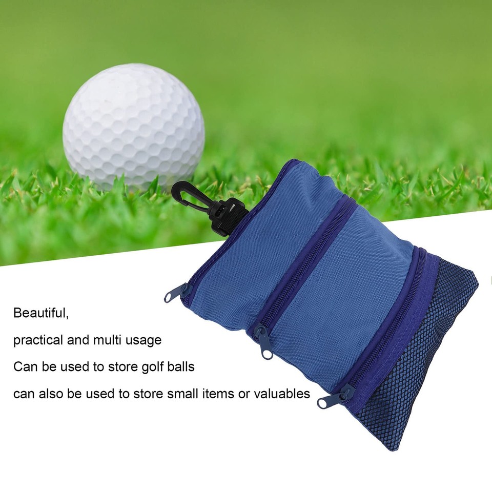 Golf Tee Bag 8 x 6.6in Cloth Golf Tee Pouch Portable Zipper Golf Ball ...