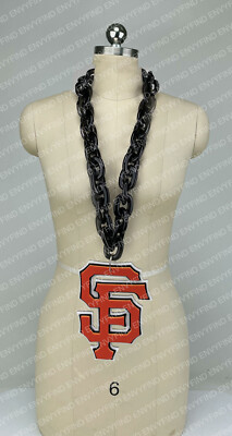 New MLB SAN FRANCISCO GIANTS BLACK Jumbo Big Fan Chain Necklace Foam MI ...