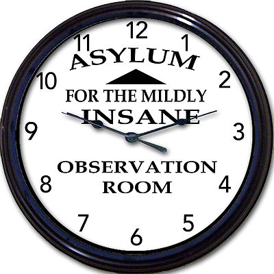 Psychology Asylum for the Mildly Insane Observation Room Wall Clock ...