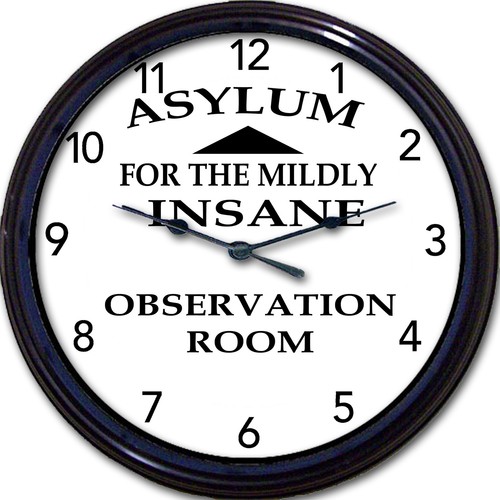 Psychology Asylum for the Mildly Insane Observation Room Wall Clock ...