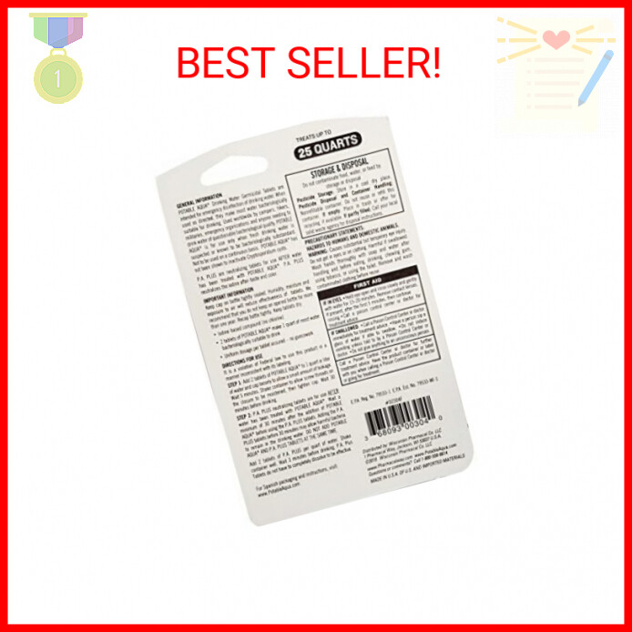 Potable Aqua Water Purification Tablets with PA Plus, Portable and ...