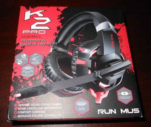 Run Mus K2 Pro High Performance Professional Gaming Headset New in box ...