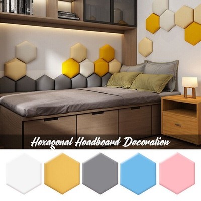 Hexagonal 3D Wall Sticker Headboard Soft Bag Sofa Backrest Bedside ...
