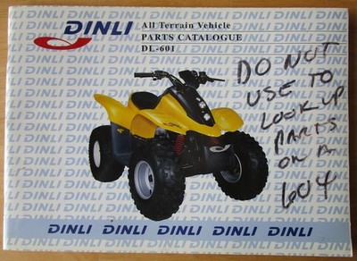 Dinli DL-601 ATV Parts Catalog Manual | eBay