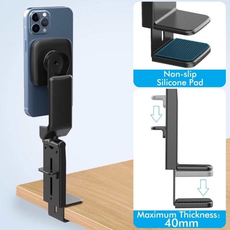 ABS Phone Stand Rack Holder Featuring Nonslip Clamp And Flexible ...