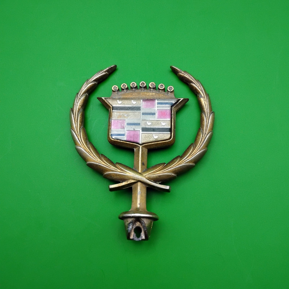 Genuine OEM Cadillac Gold 2 5/8" Hood Ornament Metal Emblem Vintage ...