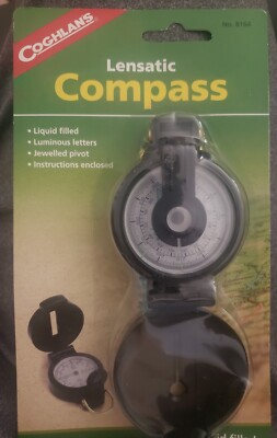 Coghlan's Lensatic Compass with Case, Liquid Filled, Camping Survival ...