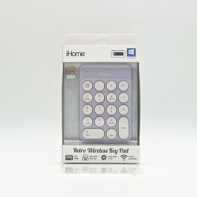 iHome Retro Typewriter Style Wireless Number Key Pad Numpad - Purple | eBay