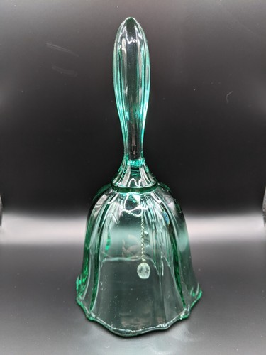 FENTON ART GLASS GREEN BELL GLASS BEAD CLAPPER USA 7" TALL | eBay