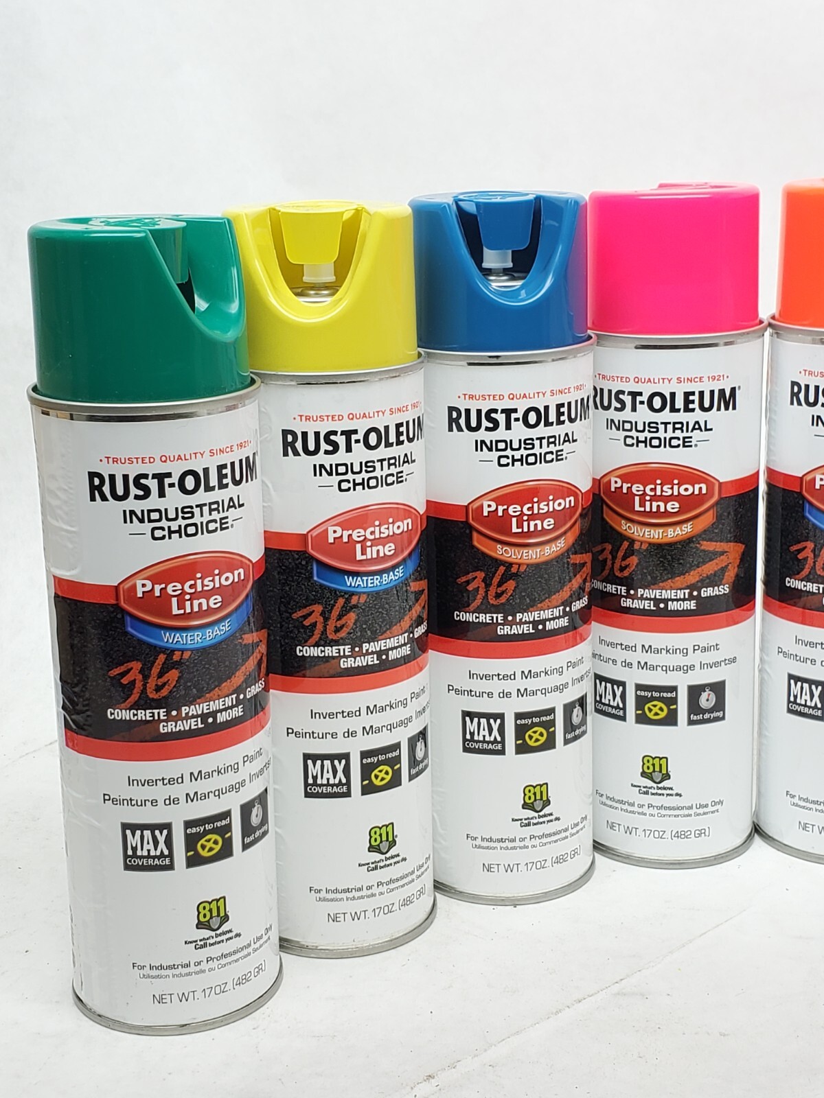 6 PACK Rust-Oleum Industrial Choice Precision Line Inverted Marking ...