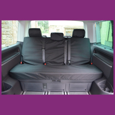 Volkswagen Caravelle 2003+ Rear Bench Waterproof Tailored Black Seat ...