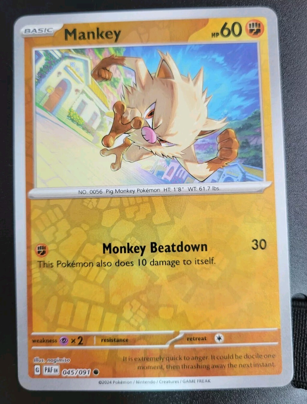 Pokémon TCG Paldean Fates: Mankey (045/091) - RH Common - Near Mint | eBay