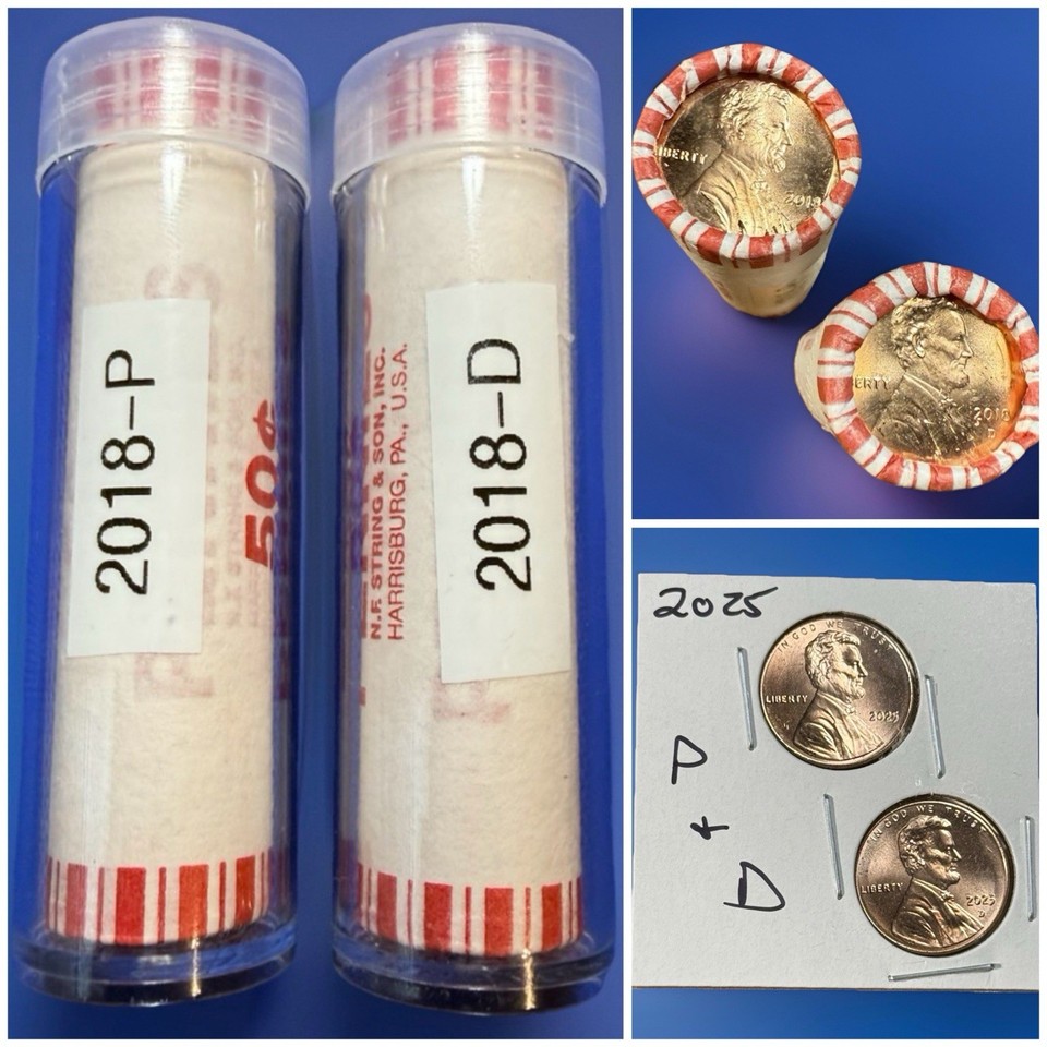 2018-P&D Lincoln Shield Cent Penny Rolls. Tube Sealed Fed Wrapped OBW ...