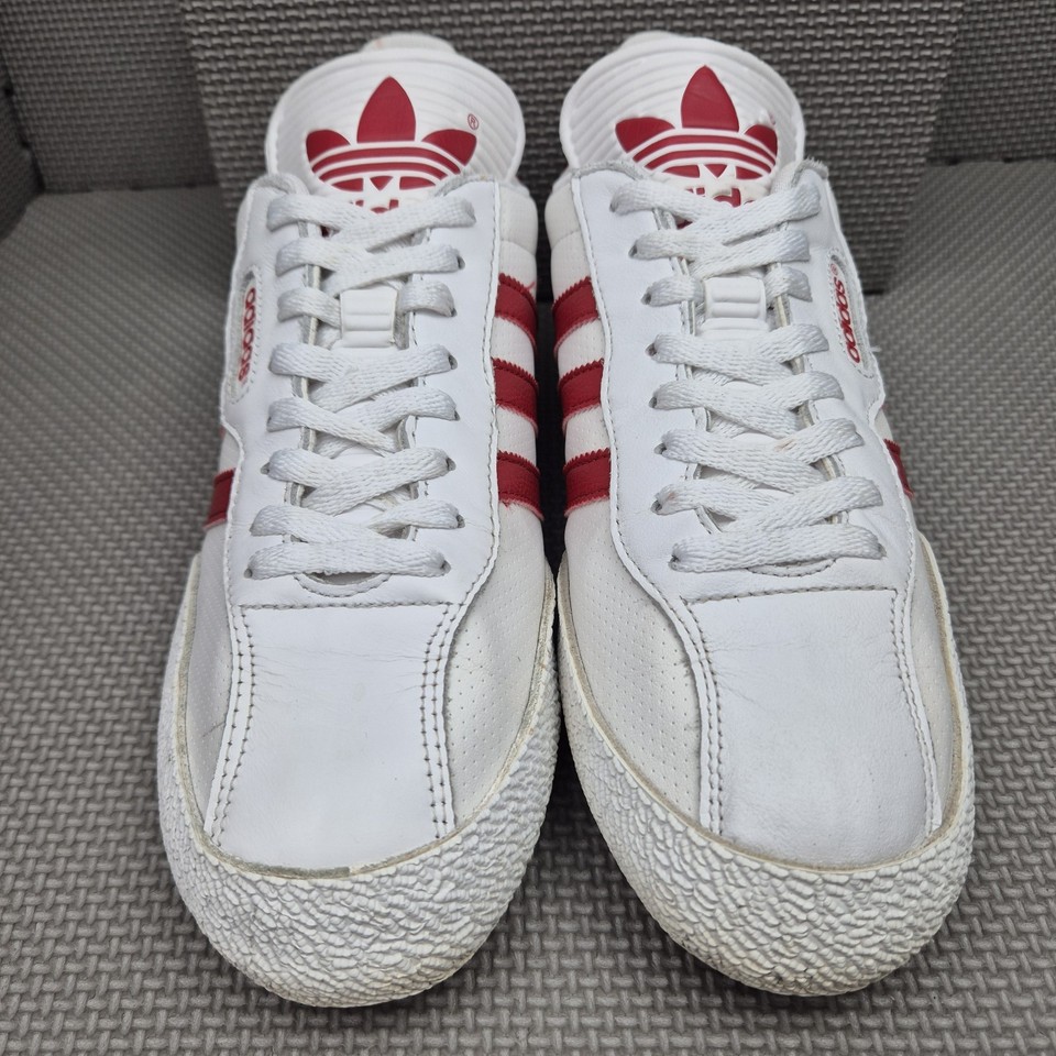 Adidas Samba Super Trainers Men's UK 10 Shoes White Red Leather Retro ...