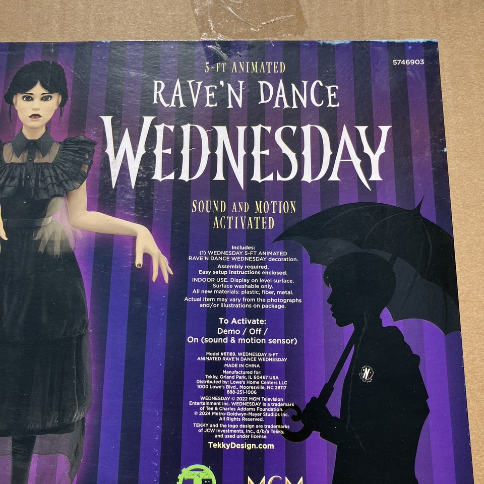 Lowes 2024 Addams Family 5ft Wednesday Raven Dance Animatronic Animated ...