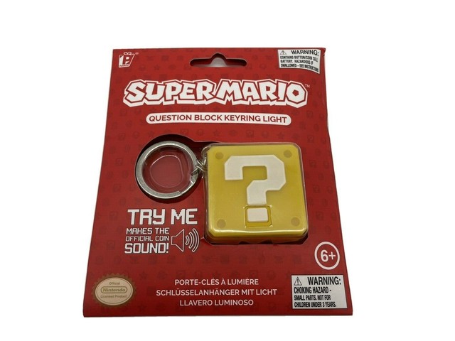 Super Mario Question Block 3d Key Chain Keyring Light for sale online ...