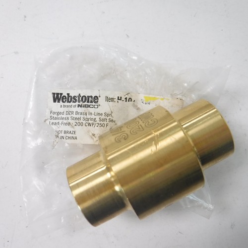 Webstone NIBCO 3/4" Sweat Spring Loaded Check Valve H-10753W | eBay