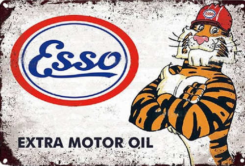 ESSO Garage Rustic Look Vintage Tin Signs Man Cave, Shed & Bar Sign ...