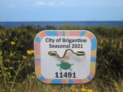 2021 BRIGANTINE NEW JERSEY SEASONAL BEACH BADGE/TAG | eBay