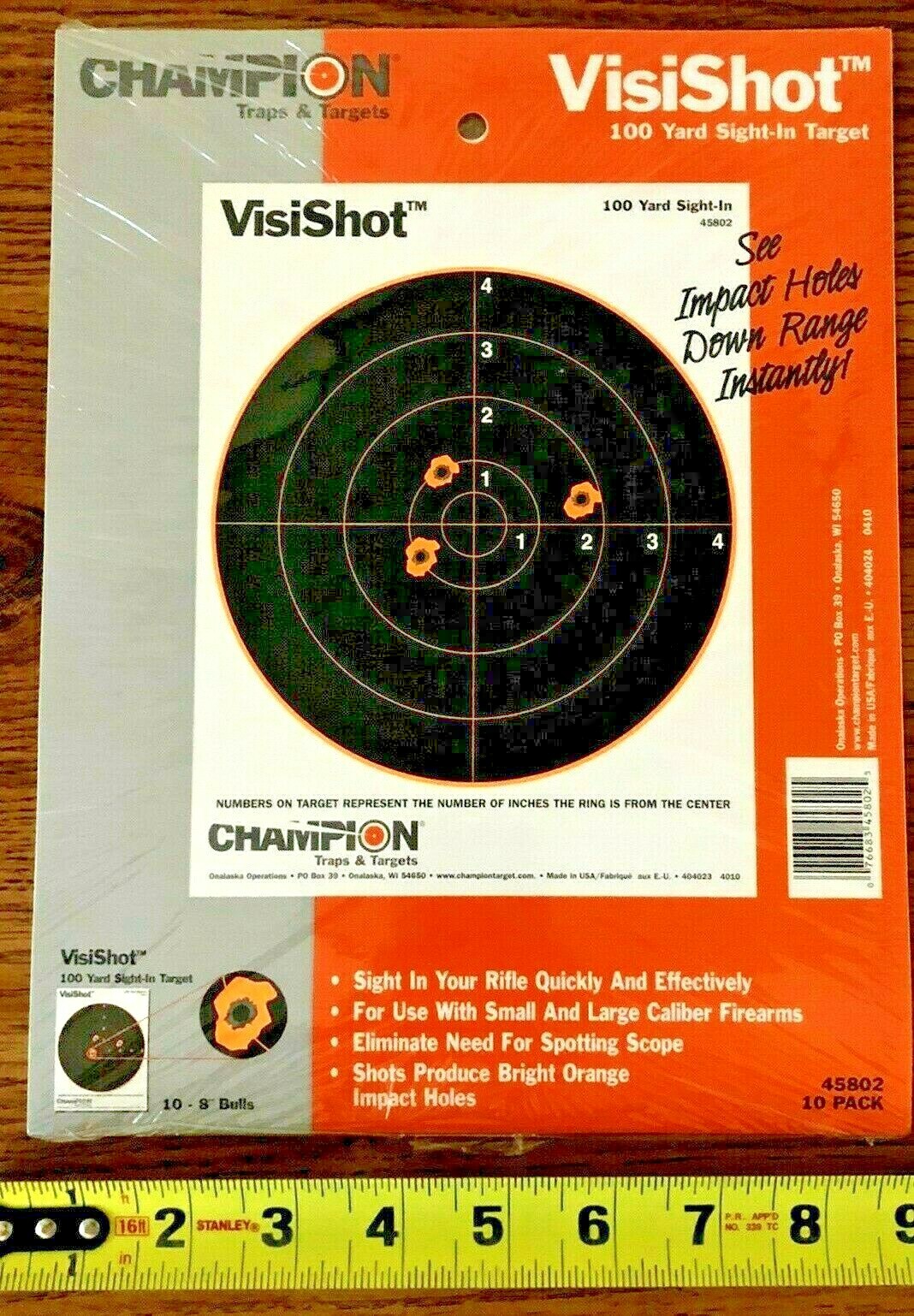 Champion VisiShot 100 Yard Shooting Sight-in Gun Range Target 45802 ...