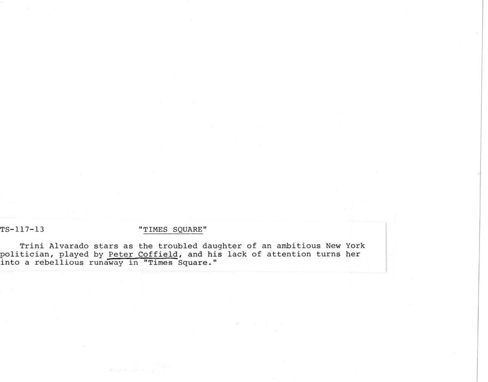 Trini Alvardo, Peter Coffield "Times Square" movie still | eBay