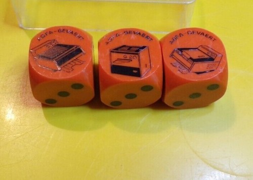 ancien DÉ jeu 421 orange DICE Dés publicité agfa - gevaert photo ...