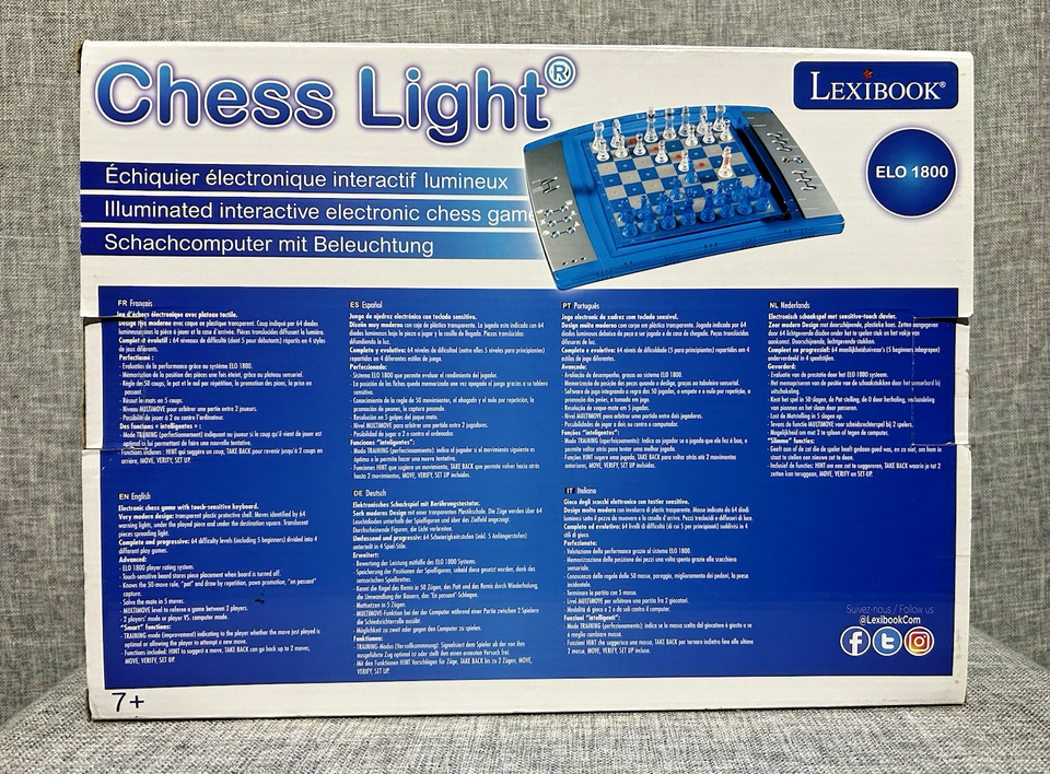 LEXIBOOK LCG3000 Chess Light Electronic Chess Game Touch Sensitive ...