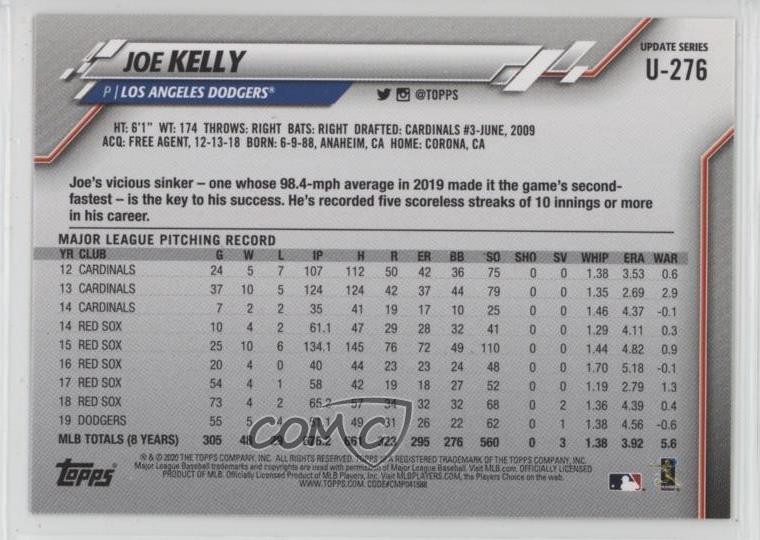2020 Topps Update Meijer Purple Foil Joe Kelly #U-276 1h31 | eBay