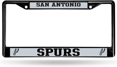 San Antonio Spurs Black Metal License License Plate Frame Tag Cover ...