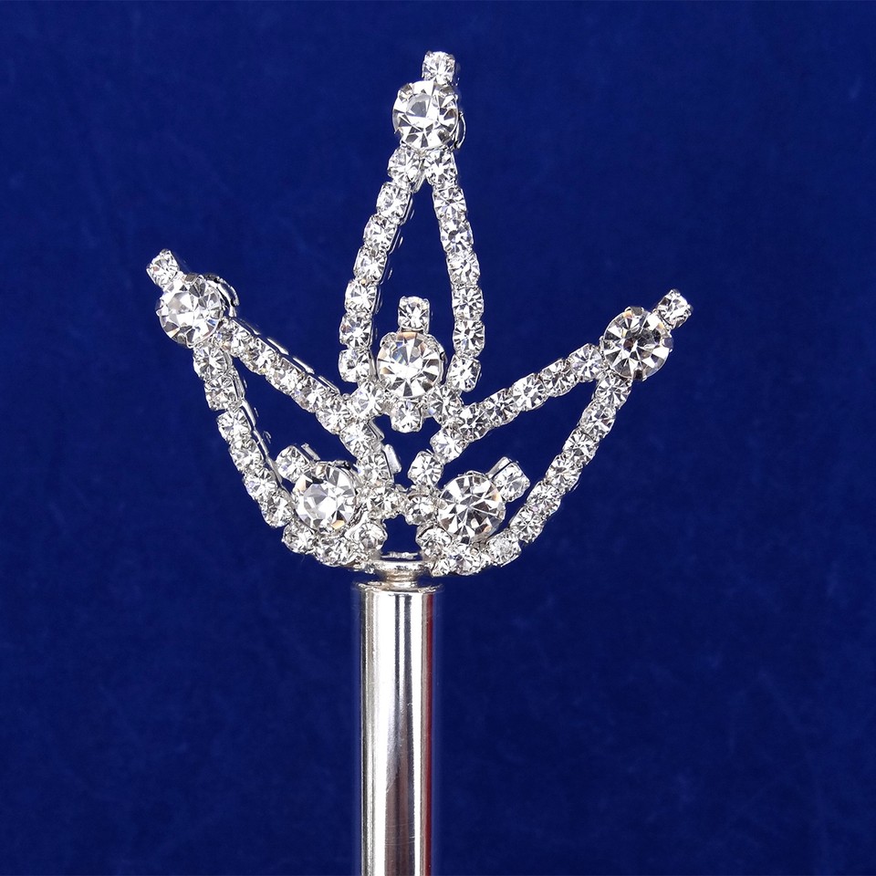 Sweet 15 Quinceanera Crystal Flower Scepter Wand Wedding Bridal Prom ...