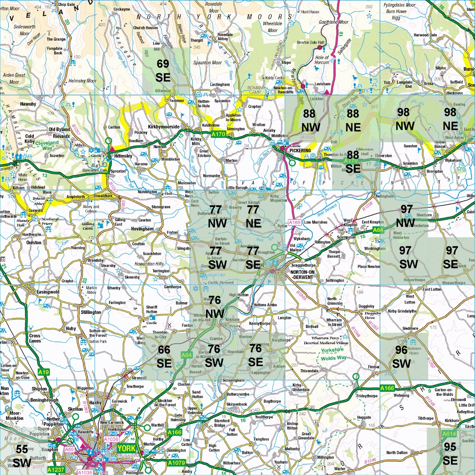 Ordnance Survey 6 Inch (1:10,560) folded maps of North & East Yorkshire ...