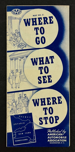 1940 NY PA AAA American Automobile Tourist Directory Vintage Travel ...