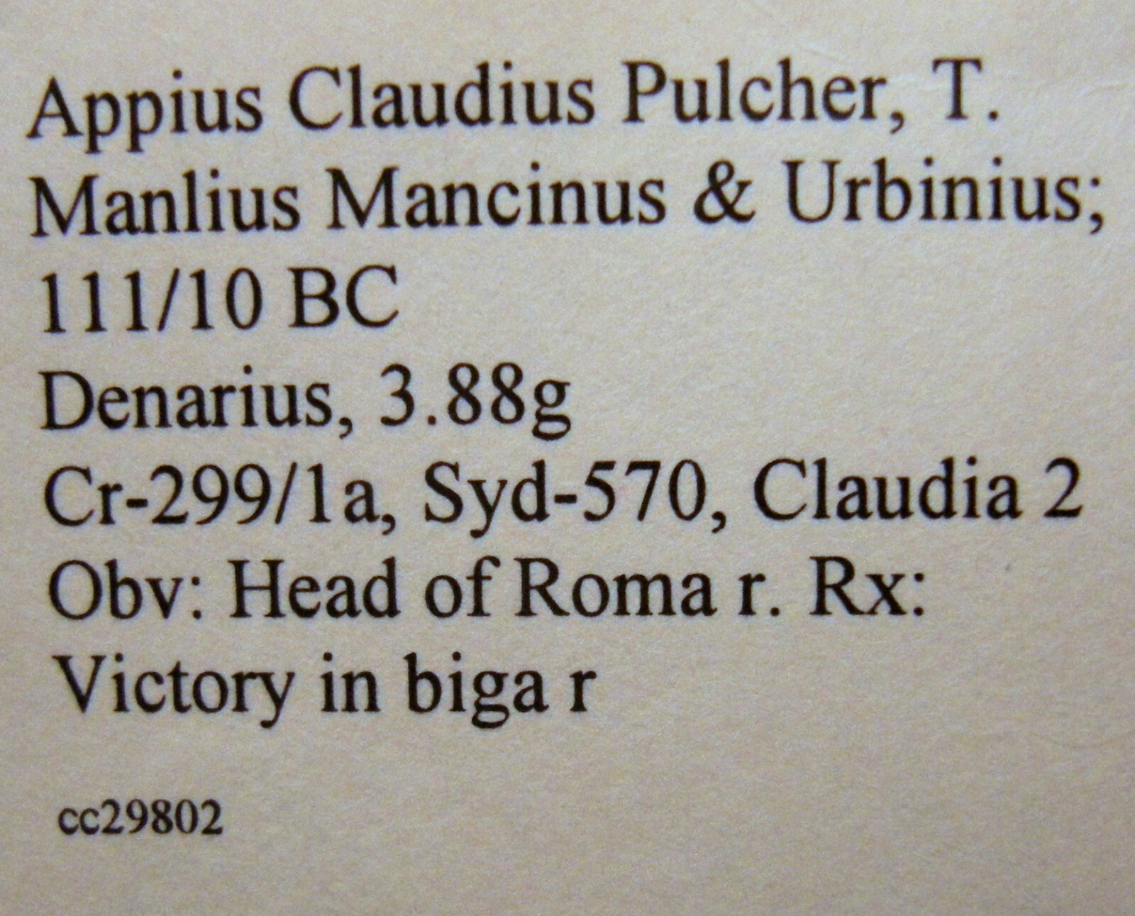 Roman Appius Claudius Pulcher T. Silver Denarius 3.88g 111/10 BC | eBay