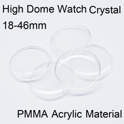1mm High Dome Watch Crystal Diameter 18mm to 46mm Round Pocket Watch ...