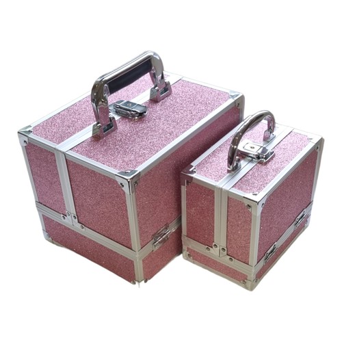 Light Pink 2 Piece Beauty Makeup Vanity Case Box Hair Nails Jewellery ...