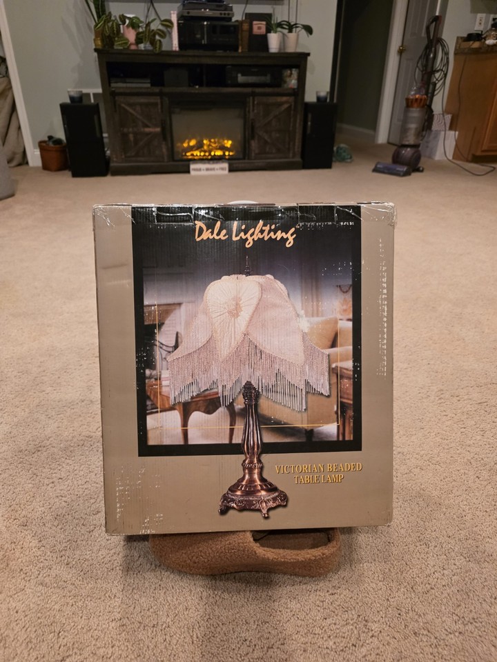 Very Rare Dale Lighting Victorian Beaded Table Lamp BNIB | eBay