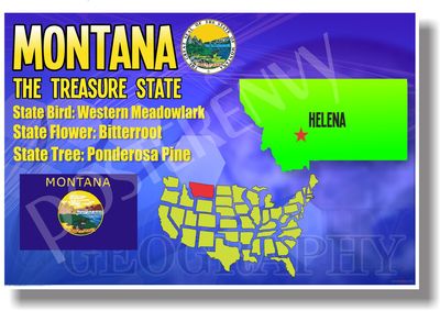 Montana Geography - NEW U.S State Travel POSTER | eBay