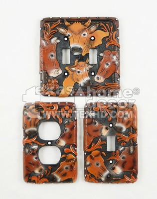 Rustic Western Country Cows Switch Plate Covers Single Outlet Toggle ...
