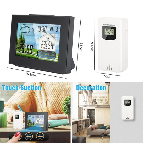 Digital LCD Indoor Outdoor Weather Station Clock Calendar Thermometer ...