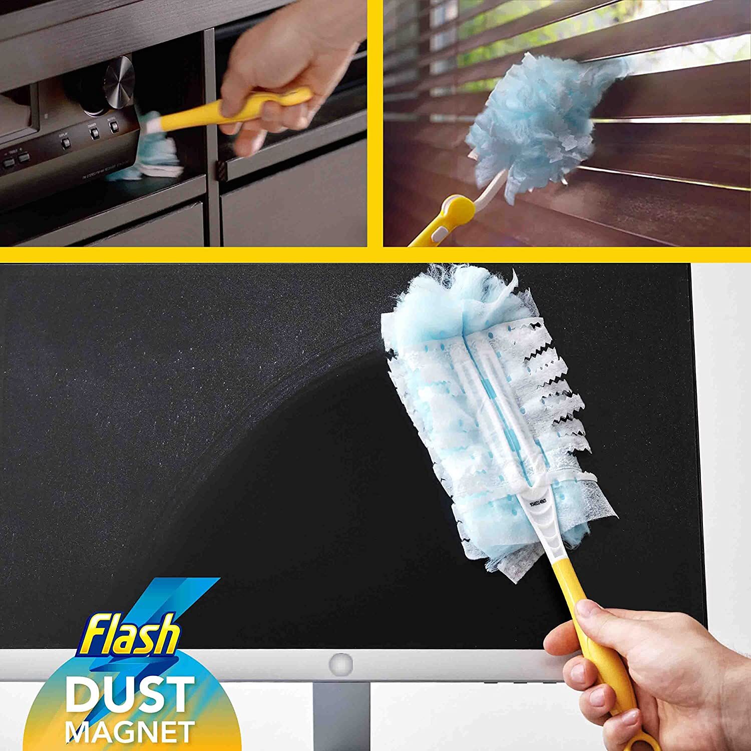 FLASH Dust Magnet Duster with 1 Handle+4 Refills or Refill Packs or ...