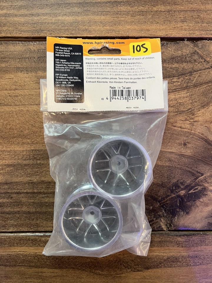 HPI 3797 SPLIT 6 WHEEL 26mm CHROME RIM FOR TC3 RS4 TC4 NITRO (MK105 ...