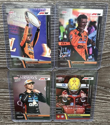 Lot of 4 - 2025 Formula 1 Topps NOW Lando Norris Bundle + Hamilton ...