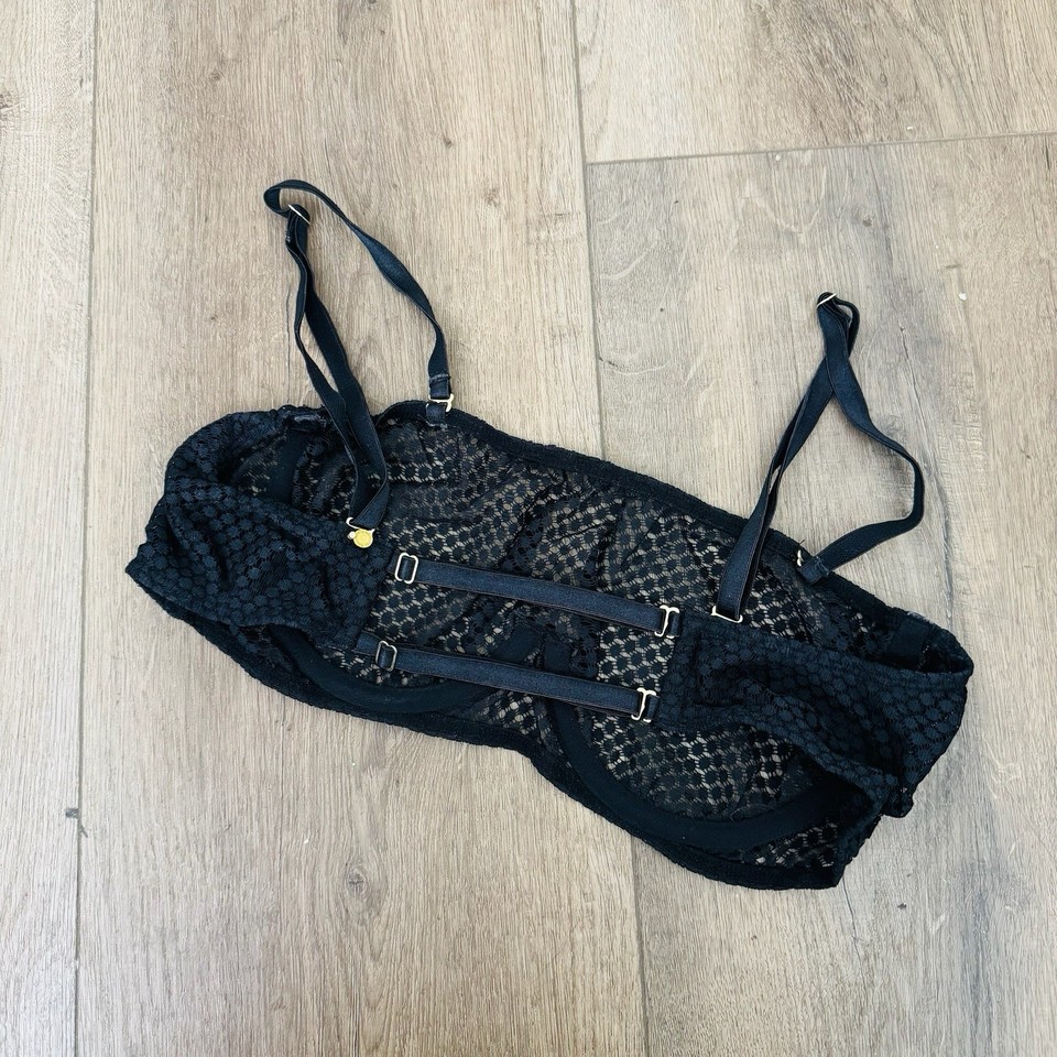 Gooseberry Intimates Black Lace See Through Bra Women’s Size M/L | eBay