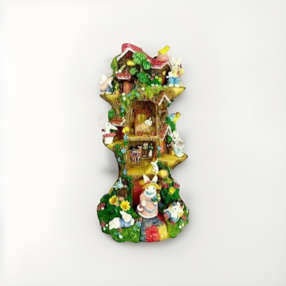 VTG Easter Jubilee Easter Tree House w/Airport on Top Ceramic Bunny ...