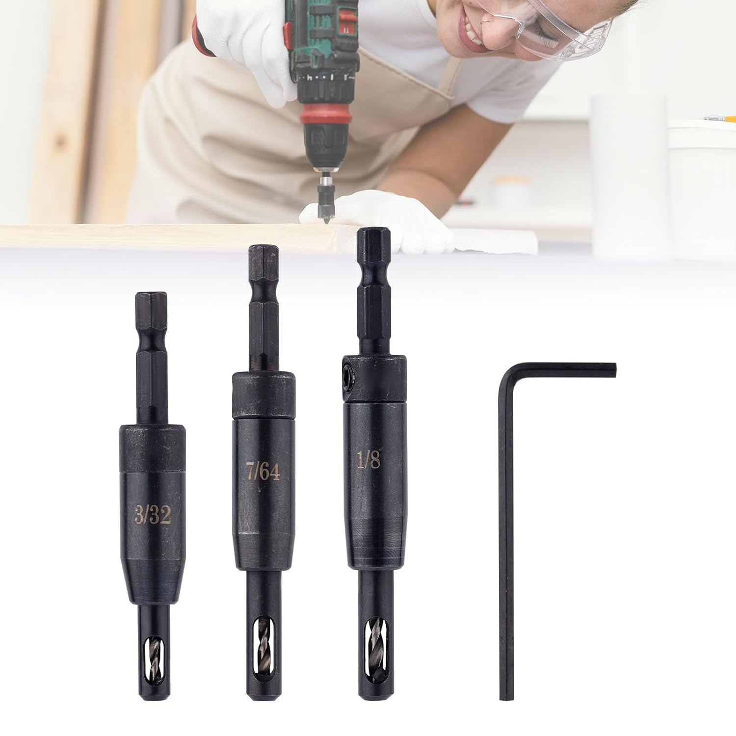 3Pcs Self Centering Drill VIX Bit Set, 3/32" 7/64" 1/8" Zinc Alloy ...