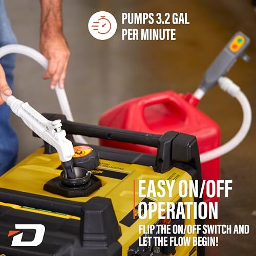 DeWay Battery-Powered Stick Fuel Transfer Pump with Hand Trigger Nozzle ...