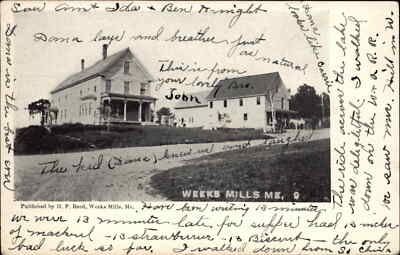 Weeks Mills Maine ME Town Center c1910 Vintage Postcard | eBay