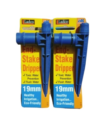 Ladco Stake End Irrigation Dripper Dead Toxic Water Flush 19mm - 2 Pack ...