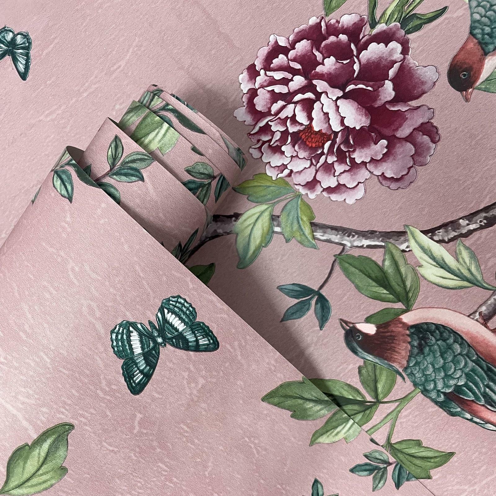 Paloma Home Vintage Chinoiserie Pink 921502 ?Wallpaper Blossoms Exotic ...